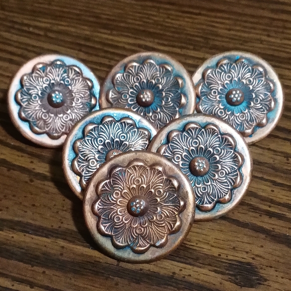Antique | Accents | Antique Brass Round Ornamental Drawer Pulls Set Of ...